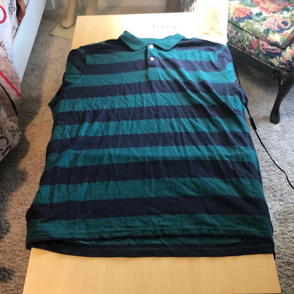 hb | Shirts | Hb Green Shirt With Dark Blue Stripes | Poshmark